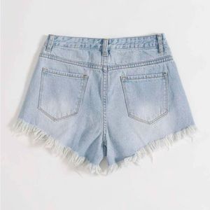 Shorts | Ripped Raw Cut Denim Shorts In Light Wash | Poshmark